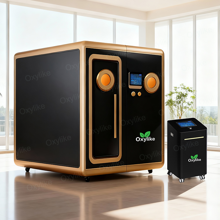 Oxylike OLH-2-S3 2.0ATA Hard Shell Black Golden Luxury Hyperbaric ...